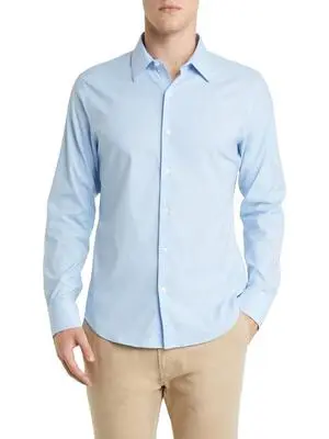Bonobos Tech Slim Fit Solid Button-up Shirt Solid - Blue
