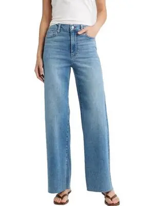 FRAME Le Slim Palazzo Raw Hem Wide Leg Jeans - Flip Raw After