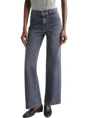 Lafayette 148 New York Wyckoff Stretch Denim Wide-leg Jeans - Washed Slate