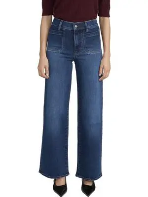 FRAME Le Pixie Slim Palazzo Patch Pocket High-waist Wide-leg Jeans - Savior