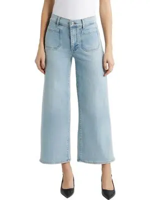 FRAME Le Pixie Slim Palazzo Patch Pocket High-waist Wide-leg Jeans - Tribute