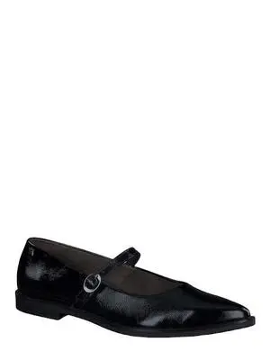 Paul Green Carla Mary Jane Flat - Black Crinkled Patent