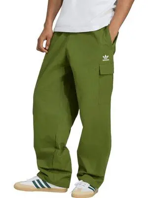 Adidas Trefoil Essentials Cotton Ripstop Cargo Pants Olive