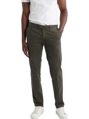 BRAX Fabio Flat Front Cotton Blend Pants Olive