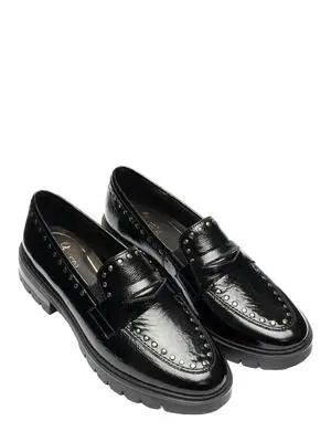 ARA Cardiff Studded Penny Loafer - Black 2
