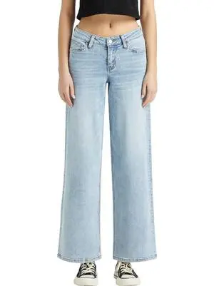 BAYEAS Mid-rise Wide Leg Jeans - Light Blue
