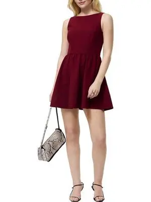 French Connection Azra Sleeveless Twill Minidress - Cabernet