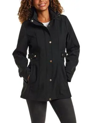 Gallery Softshell Water Resistant Hooded Jacket - Black