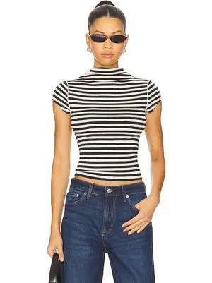Free People X We The Free Lola Striped Tee - Black & White Stripe