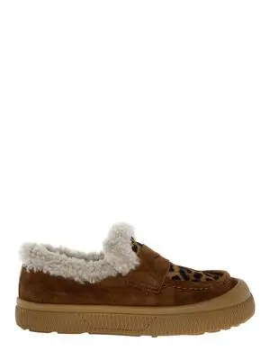 VOILE BLANCHE Pan Genuine Shearling Loafer - Brown