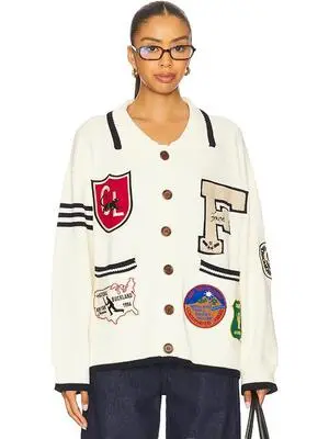 FOUND York Varsity Patch Jacket - Off White
