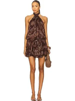 Rococo Sand ROCOCO SAND Halter Mini Dress Brown & Beige