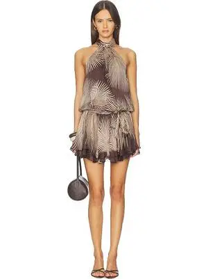 Rococo Sand ROCOCO SAND Halter Mini Dress Brown