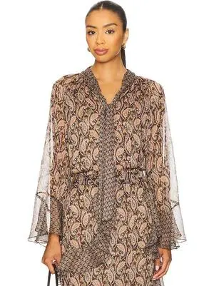 Misa Maris Top - Brown Paisley