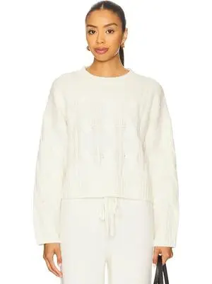 Sablyn Tristan Crewneck Cable Pullover - Gardenia