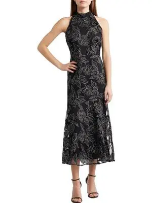 Sam Edelman Embroidered Fit & Flare Cocktail Dress - Black