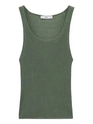 Mango Chunky Rib Sweater Tank - Green