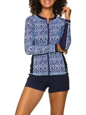 Helen Jon Island Upf 50 Rash Guard - Island Batik Navy