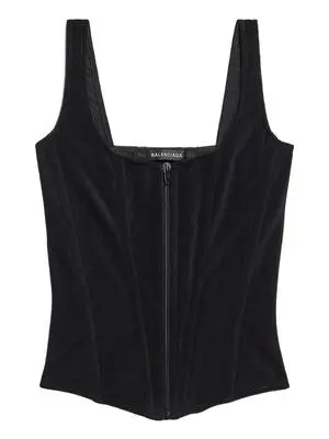 BALENCIAGA Stretch Velvet Corset Top