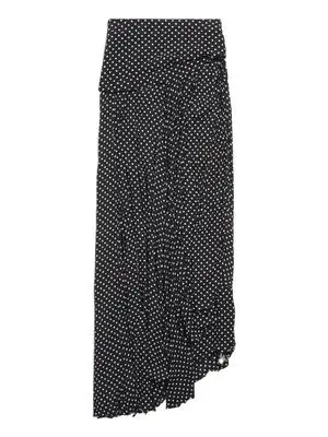 Balenciaga Polka Dot Maxi Skirt - Black