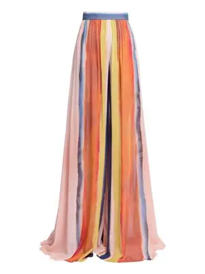 Elie Saab Printed Chiffon Palazzo Pants - Multi
