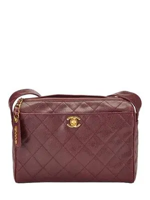 Chanel Quilted Caviar Shoulder Bag - Burgundy