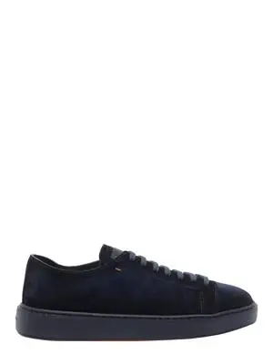 Santoni Suede Lace-up Sneakers - Blue