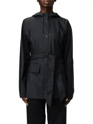 Rains Belted Jacket - Black