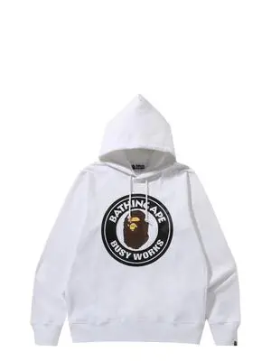 A BATHING APE Busy Works Pullover Hoodie - White
