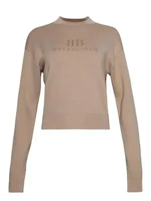 Balenciaga Cropped Sweater - Cream
