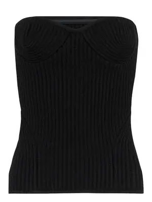 Jean Paul Gaultier Ribbed Knit Wool Corset - Black