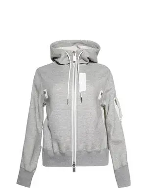 Sacai Sponge X Nylon Twill Hoodie - Grey