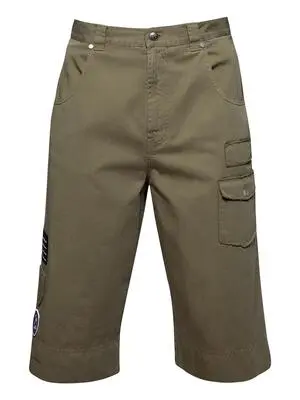 Palm Angels Military Patch Bermuda Shorts - Green