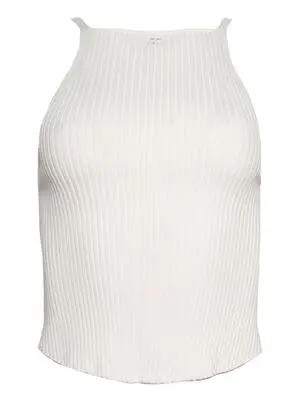 COURREGES Circle Rib Knit Top - White
