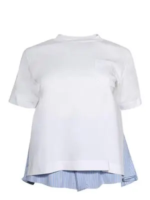Sacai Poplin X Cotton Jersey T-shirt - White