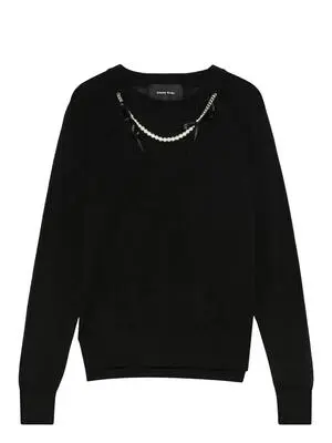 Simone Rocha Embellished Flower Sweater - Black