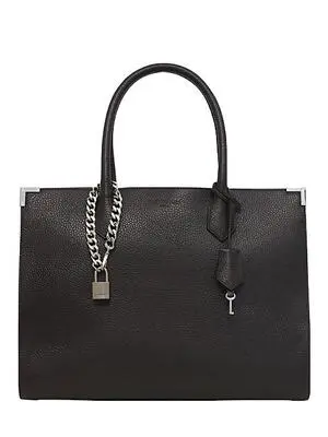 The Kooples Large Leather Tote Bag - Brown
