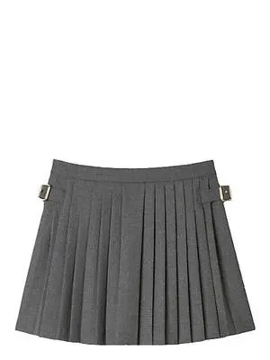 Sandro Pleated High-rise Mini Skirt - Grey