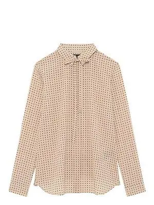 The Kooples Polka-dot Tie-neck Shirt - Beige / Red