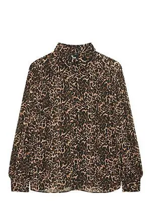 The Kooples Print Relaxed-fit Woven Shirt - Leopard
