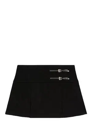 The Kooples Buckle-embellished Wrap-front Mini Skirt - Black