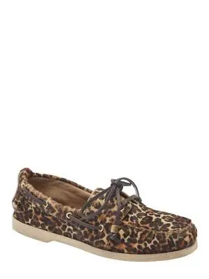 GOLDEN GOOSE Genuine Calf Hair Boat Shoe - Beige Brown Black Leo
