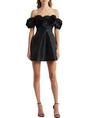 Acler Trusley Off-the-shoulder Mini Dress - Black