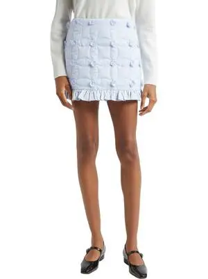 TANNER FLETCHER Matilda Quilted Rosette Miniskirt - Light Blue