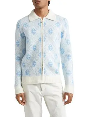 Casablanca Full Zip Cardigan - Monogram