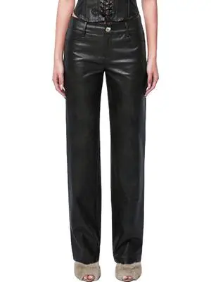 OW Bella Pu Leather Pants - Black