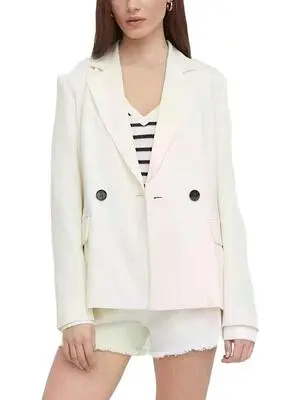 Sisley Double-breasted Blazer - White
