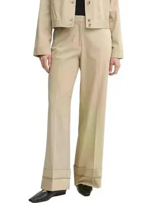 SAMSOE SAMSOE Cuffed Wide-leg Trousers - Neutrals