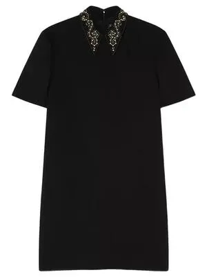Versace Embellished-collar Mini Dress - Black