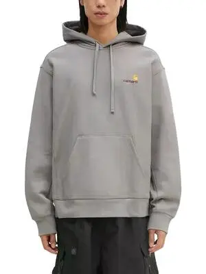 Carhartt Work In Progress American Script Embroidered-logo Hoodie - Grey